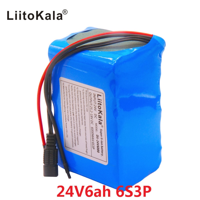 LiitoKala 24V 6Ah 6S3P Battery Pack 25.2V 18650 Ba... – Grandado