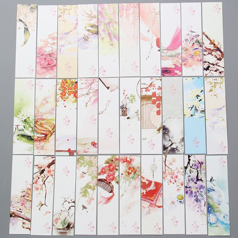 30pcs Chinese Style Paper Bookmarks Painting Cards... – Vicedeal
