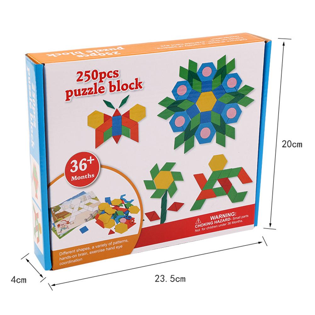 250Pcs Tangram Shapes Wooden Blocks Puzzles Fun Le... – Vicedeal