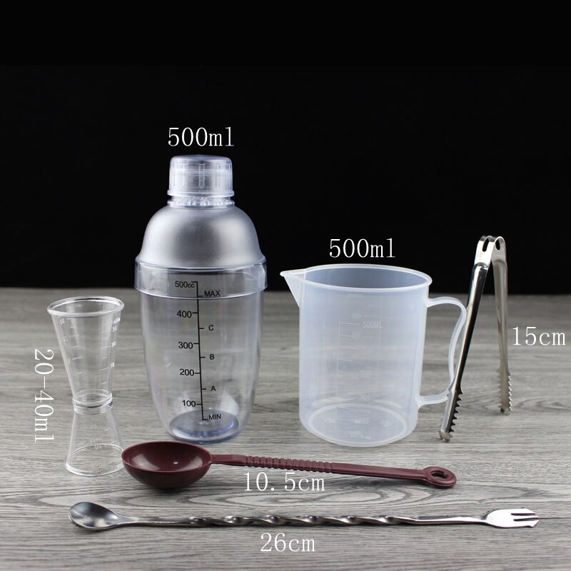 Cocktail Shaker Pc Clear Resin Mixer Cup Barman Ba... – Grandado