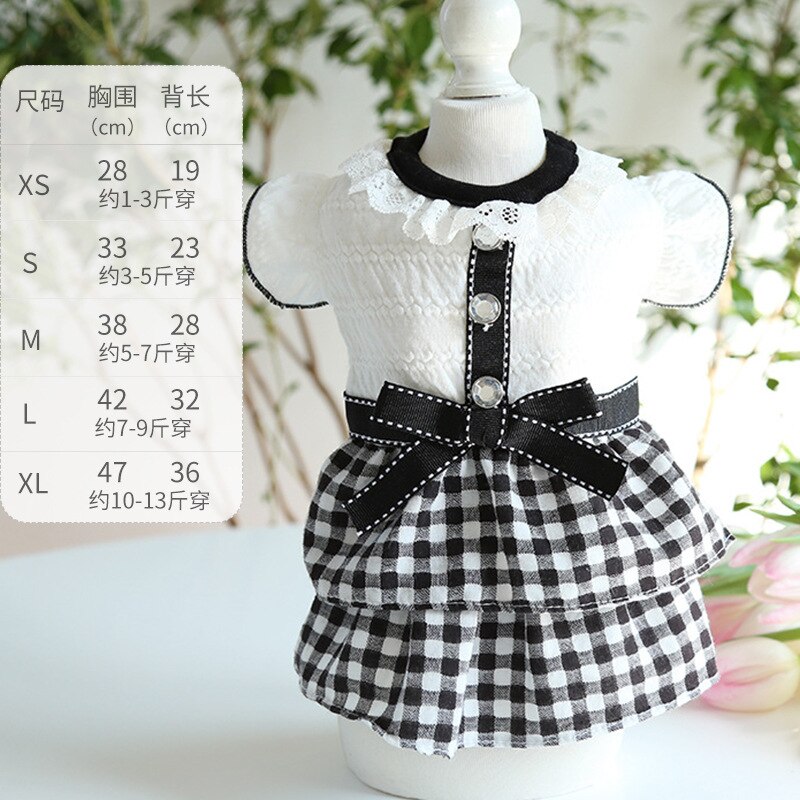 Plaid Dress Pet Dog Clothes Skirt Clothing Dogs Su... – Grandado
