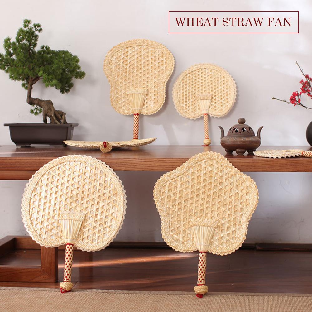 Practical Pure Hand-Woven Wheat Straw Fan Old Man ... – Grandado