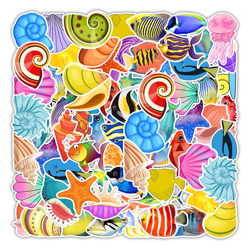 50PCS Marine Animal Stickers For Child Cute Cartoo... – Grandado