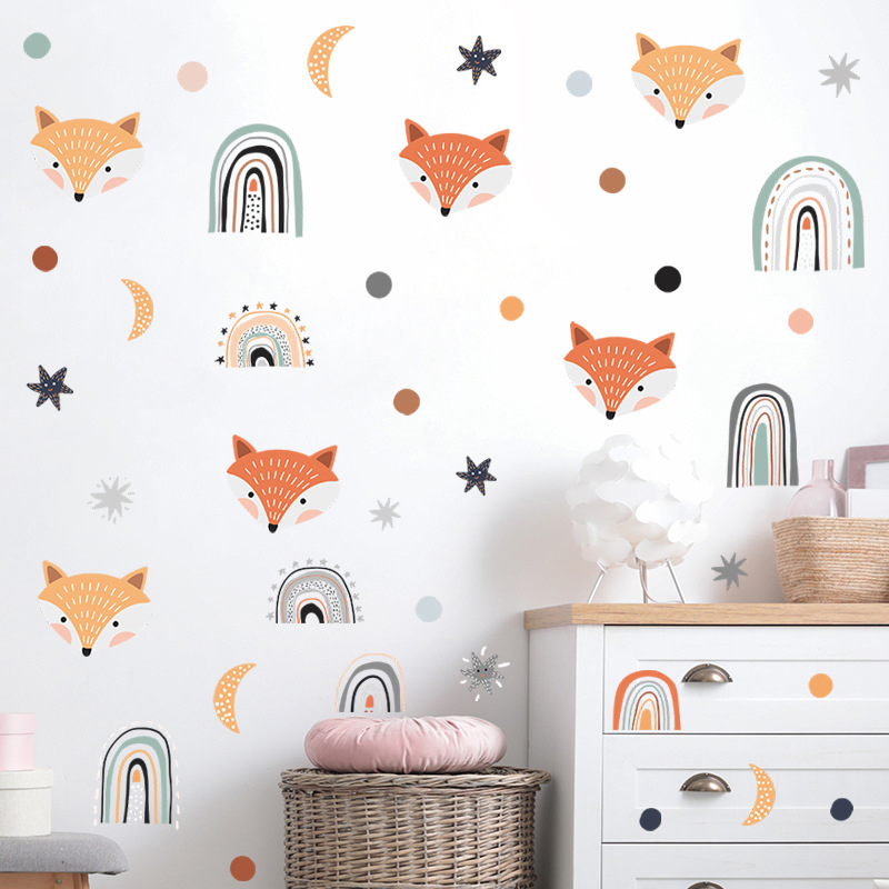 Diy Fox Rainbow Home Decor Pvc Wall Stickers For B... – Grandado