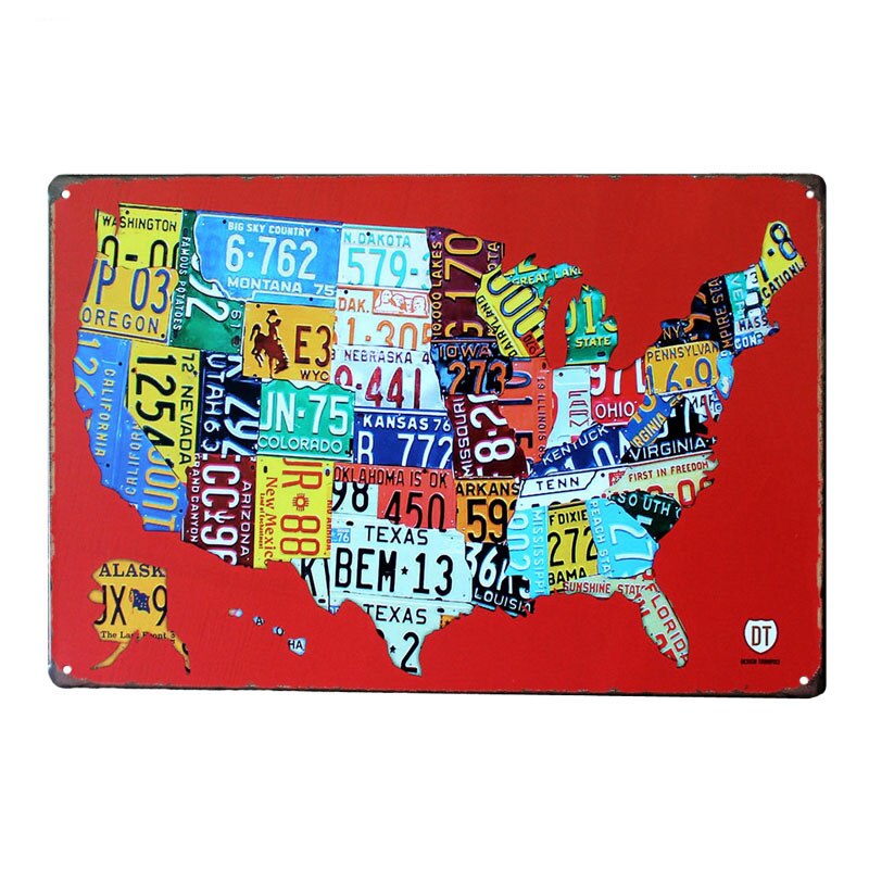 Retro Old World Map Vintage Tin Plate Metal Tin Si... – Vicedeal