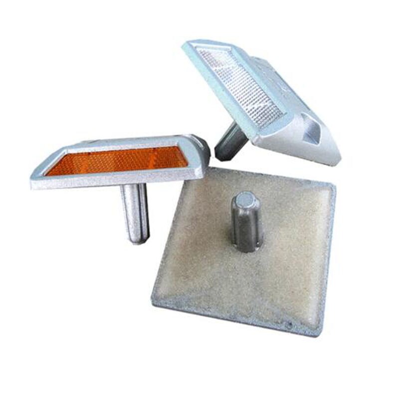 white Reflector Aluminum Road Stud with shank/ wit... – Vicedeal