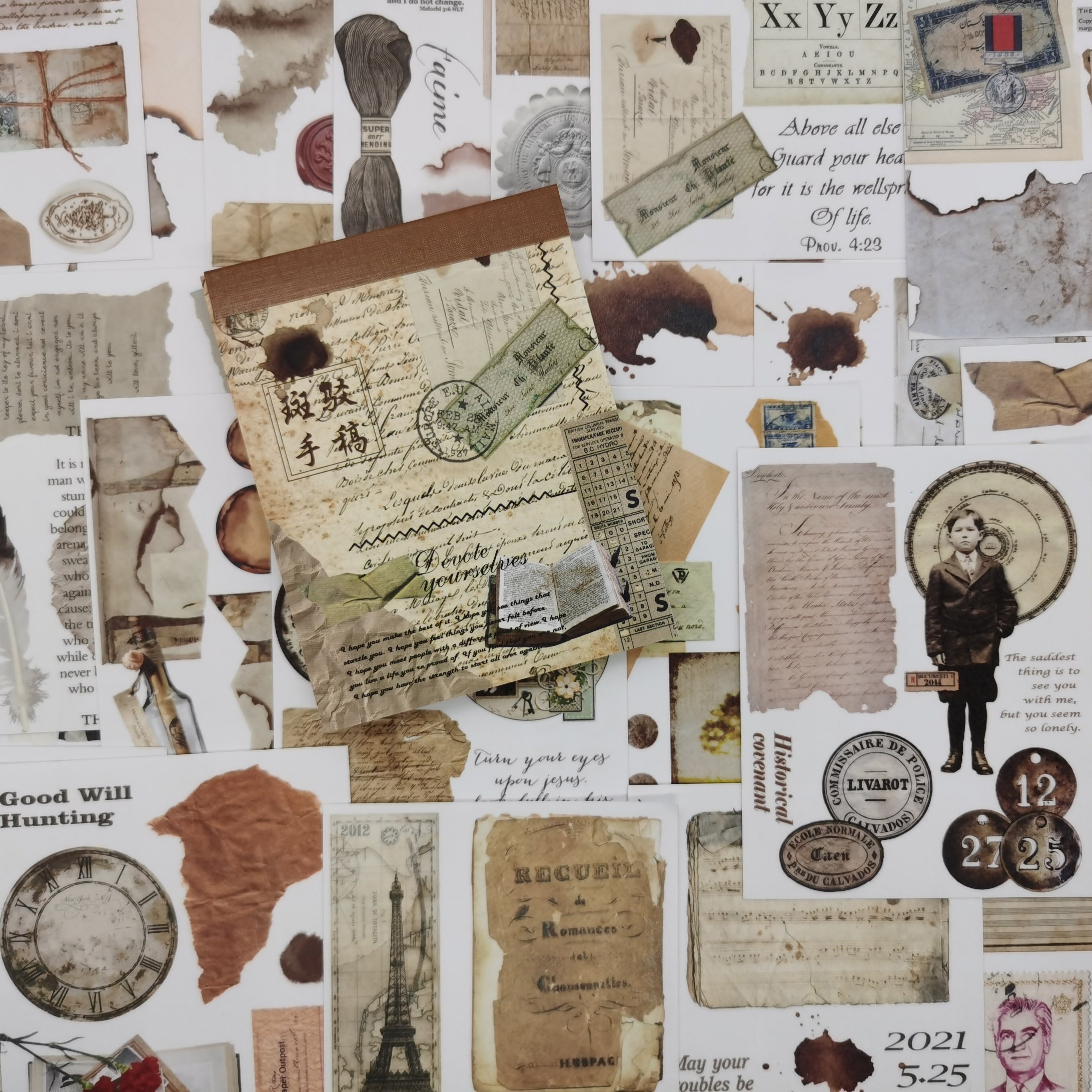 50 Pcs Vintage Retro Material Papers Scrapbooking ... – Vicedeal