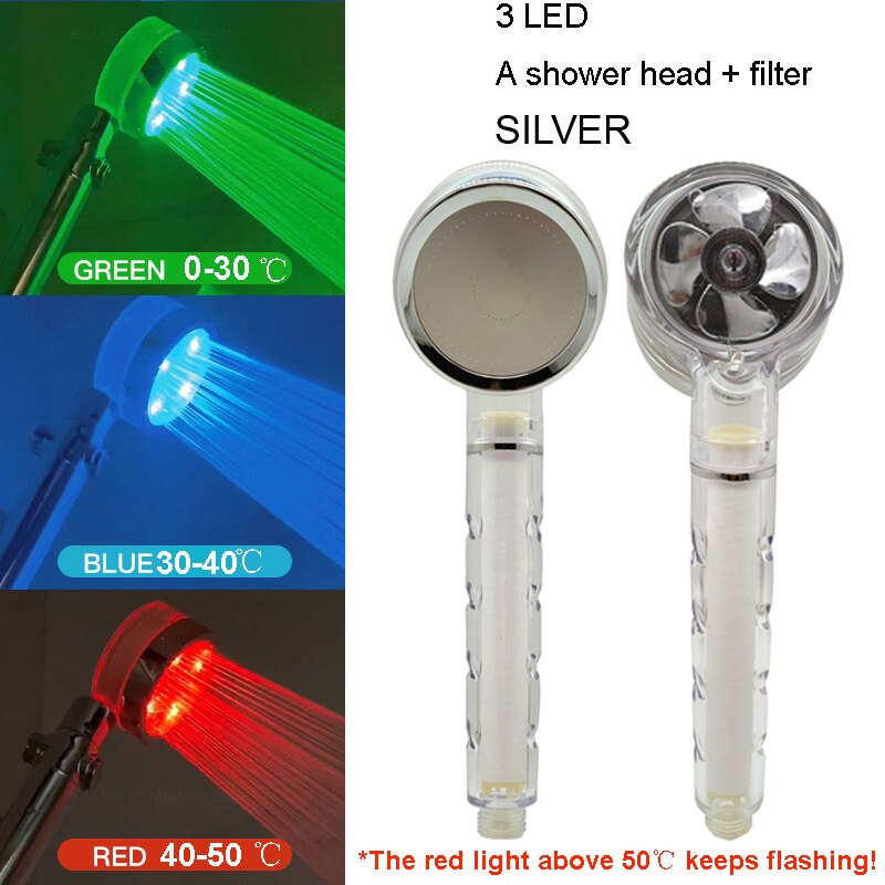 LED Shower Head 3 Color Temperature Control Shower... – Vicedeal