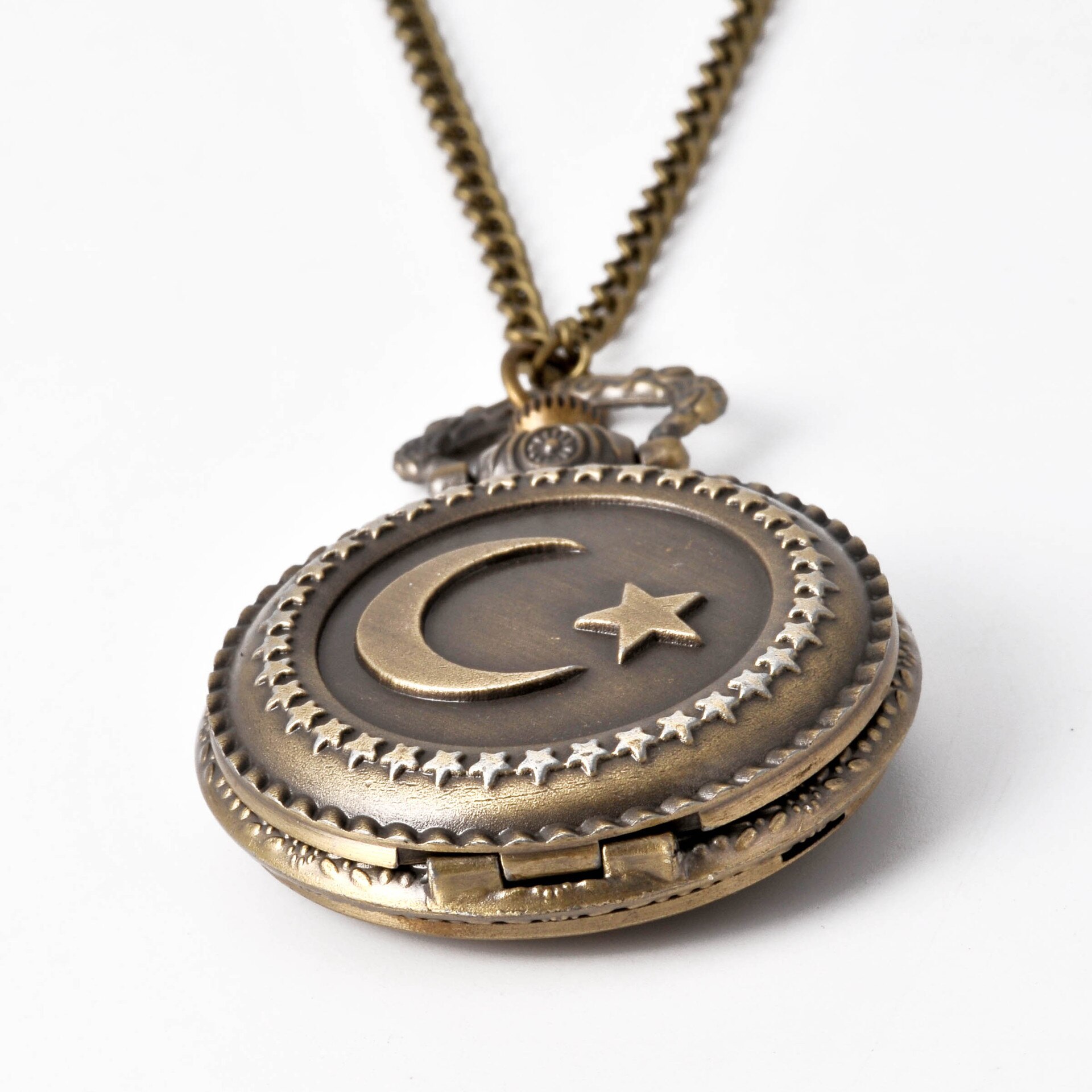 8113 Vintage Pocket Watch Bronze Pocket Watch Moon... – Grandado