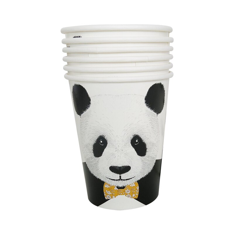 8Guests Disposable Panda Tablewear Sets Paper Cups... – Vicedeal