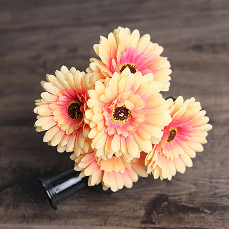 5 large head gerbera silk camellia artificial flow... – Grandado