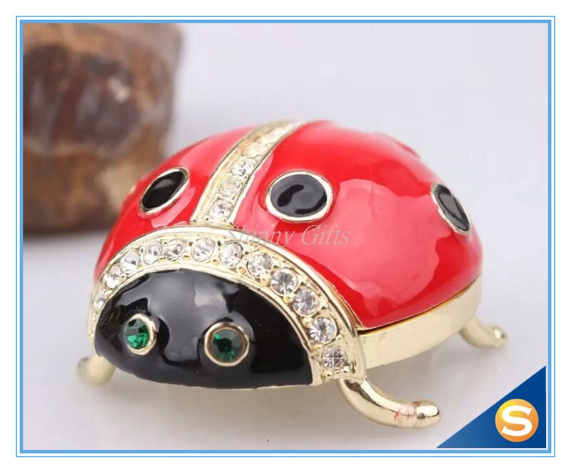 Hand- Painted Ladybug Trinket Box with Rich Enamel... – Vicedeal