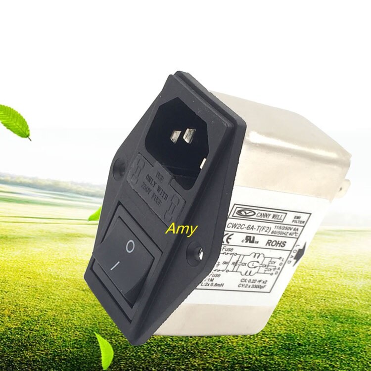 Power EMI filter CW2C 6A 10A T bipolar F2 socket s... – Grandado