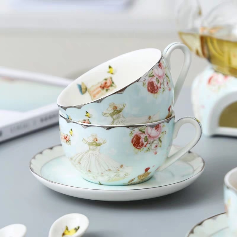 Romantic Rose British Style Ceramic Coffee Cup and... – Grandado