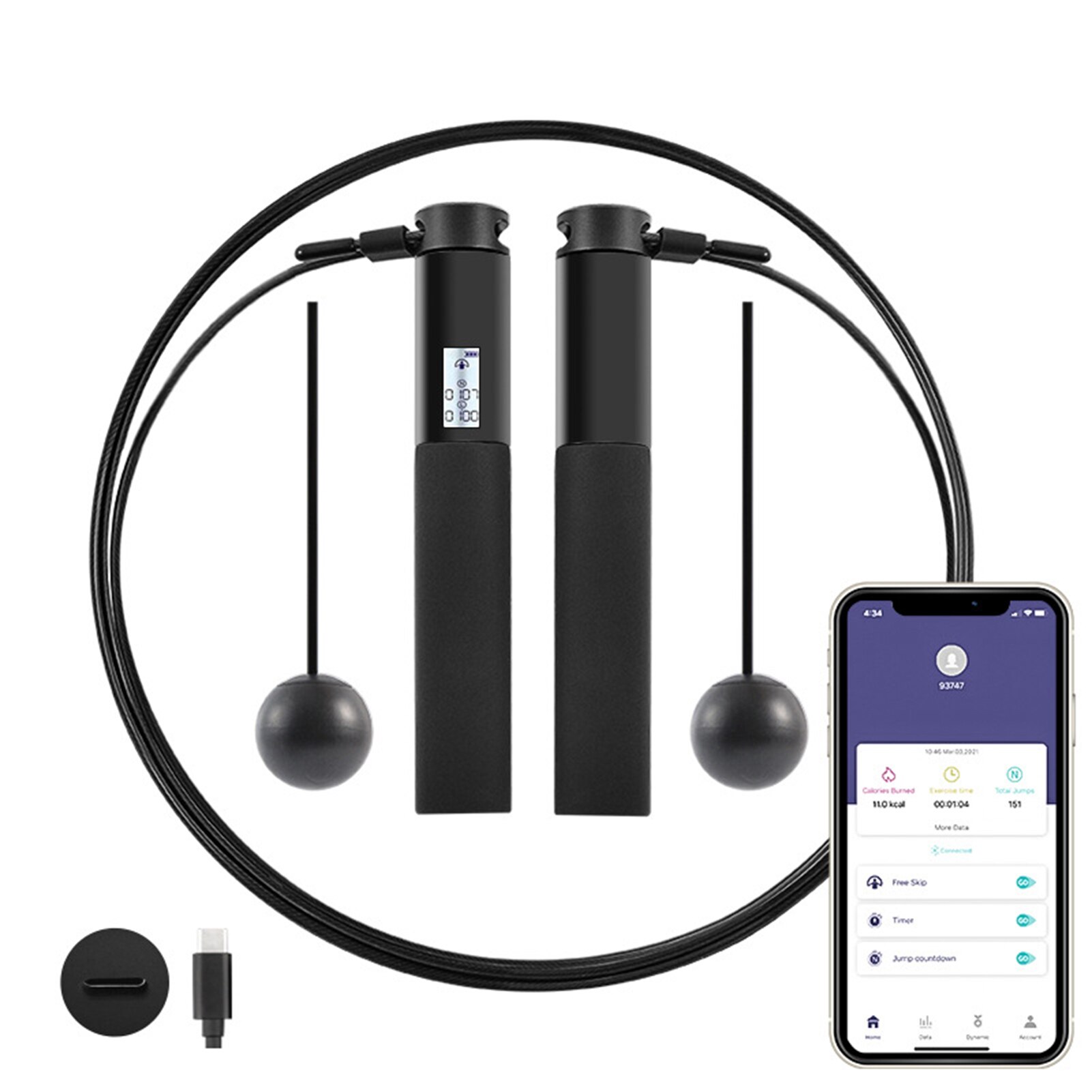 Smart Jump Rope Fitness Sport Ropes Skipping APP B... – Grandado