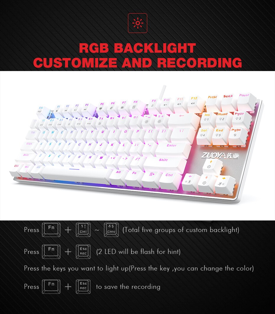 Originele Zuoya X76 Gaming Mechanische Toetsenbord... – Vicedeal