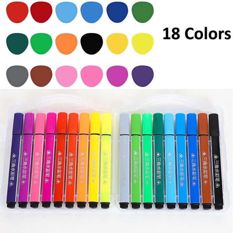 12/18/24 Colors Felt-tip Pens Set Washable Markers... – Grandado