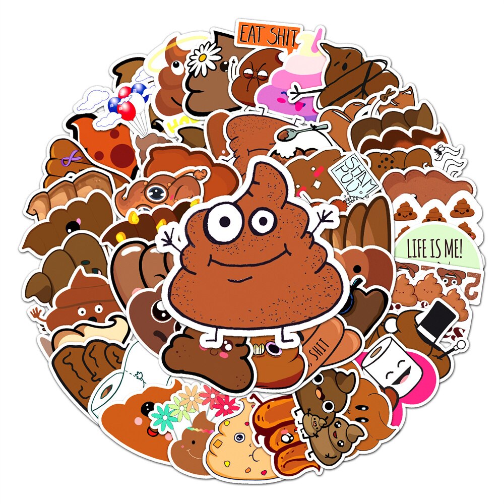 10/30/50PCS Poop Spoof Personality Decoration Graf... – Vicedeal