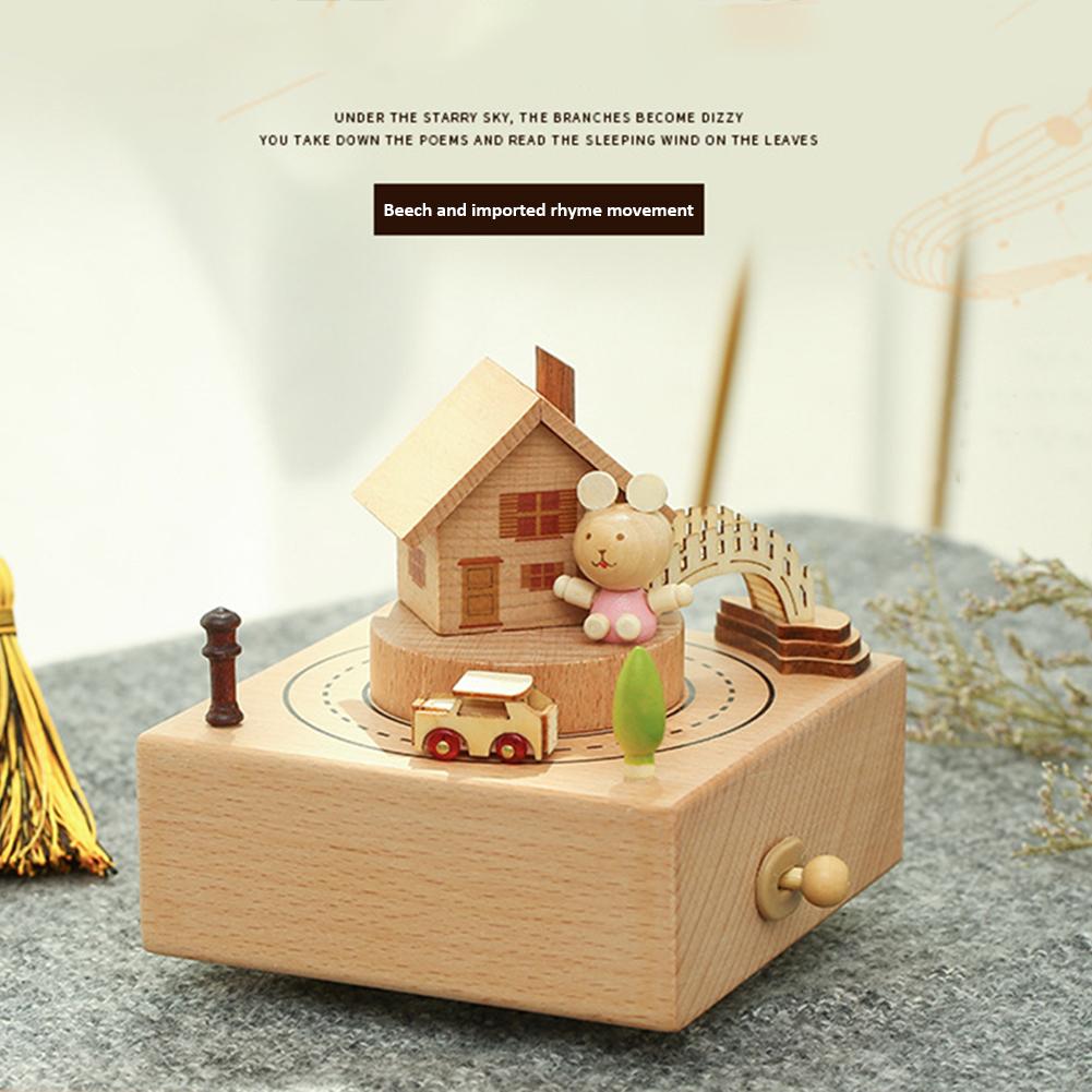 Rotating Wooden Music Box Handmade Innovative Deli... – Grandado