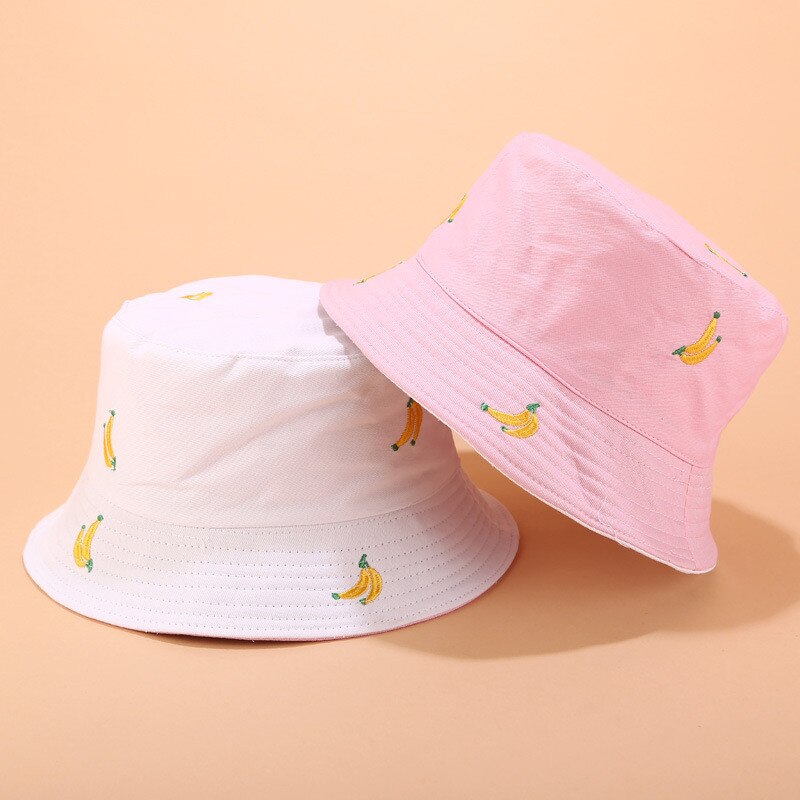 Bucket Hat Men Women Summer Bucket Cap Banana Prin... – Vicedeal