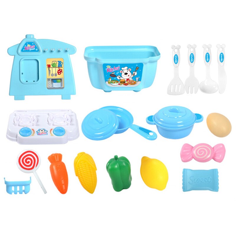 21 PCS Play Kitchen Kit for Kids Pretend Cooking S... – Grandado