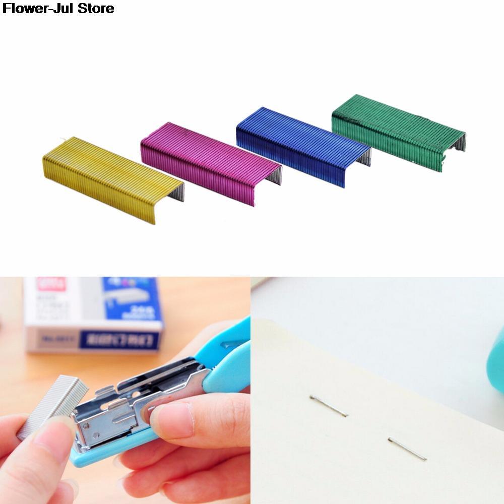 1Pack 10mm Colorful Stainless Steel Staples Office... – Vicedeal