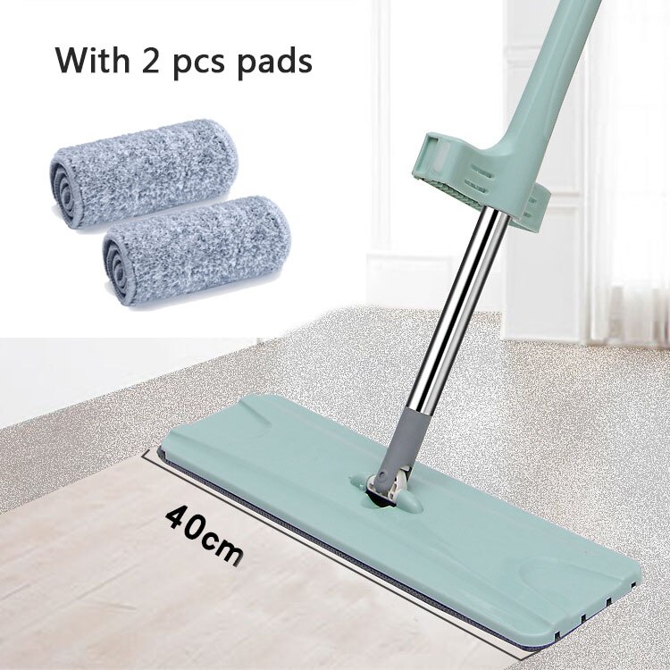 40cm Free Hand Washing Flat Mop Squeeze Mop Stainl... – Vicedeal