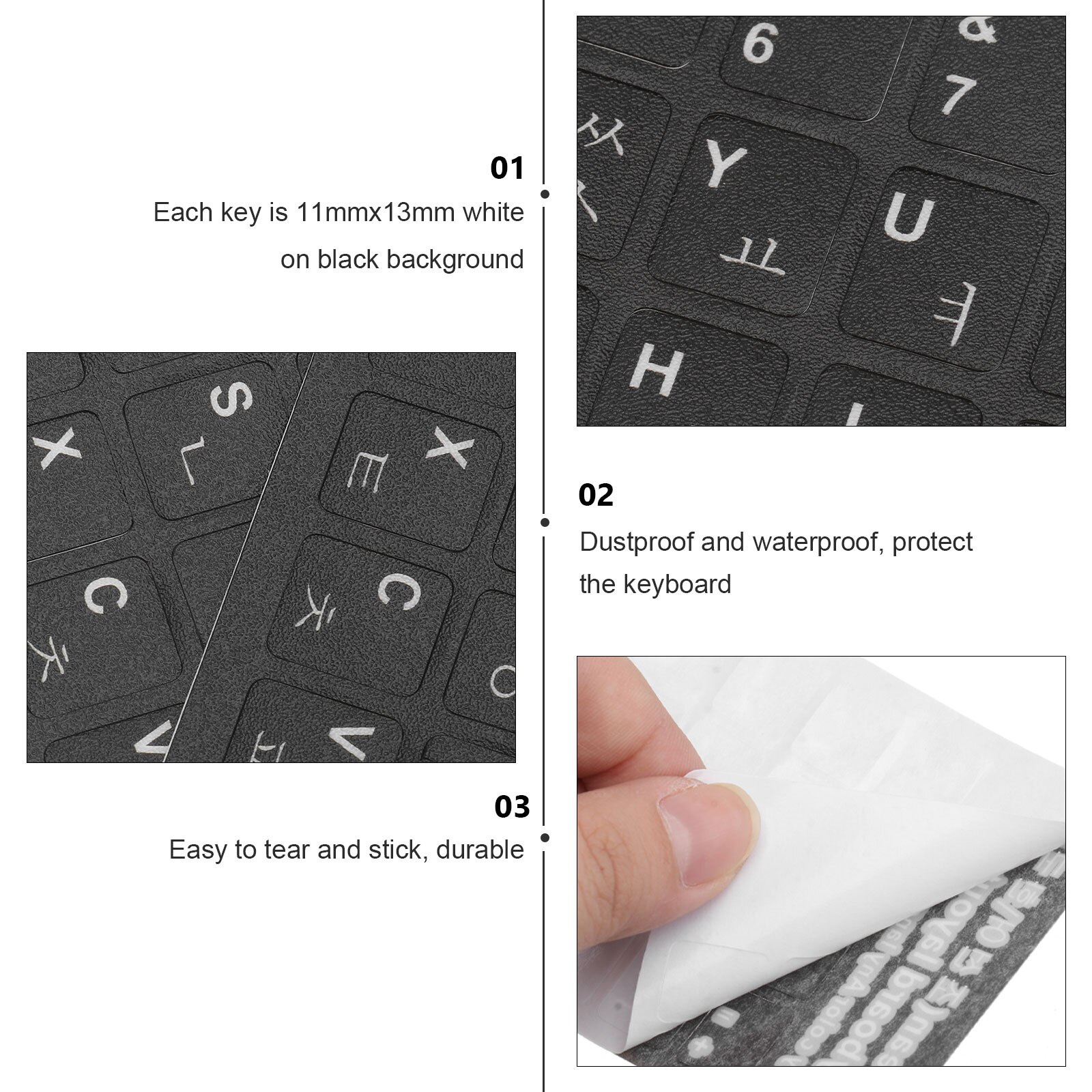 10Pcs Toetsenbord Stickers Zwarte Achtergrond Met ... – Vicedeal