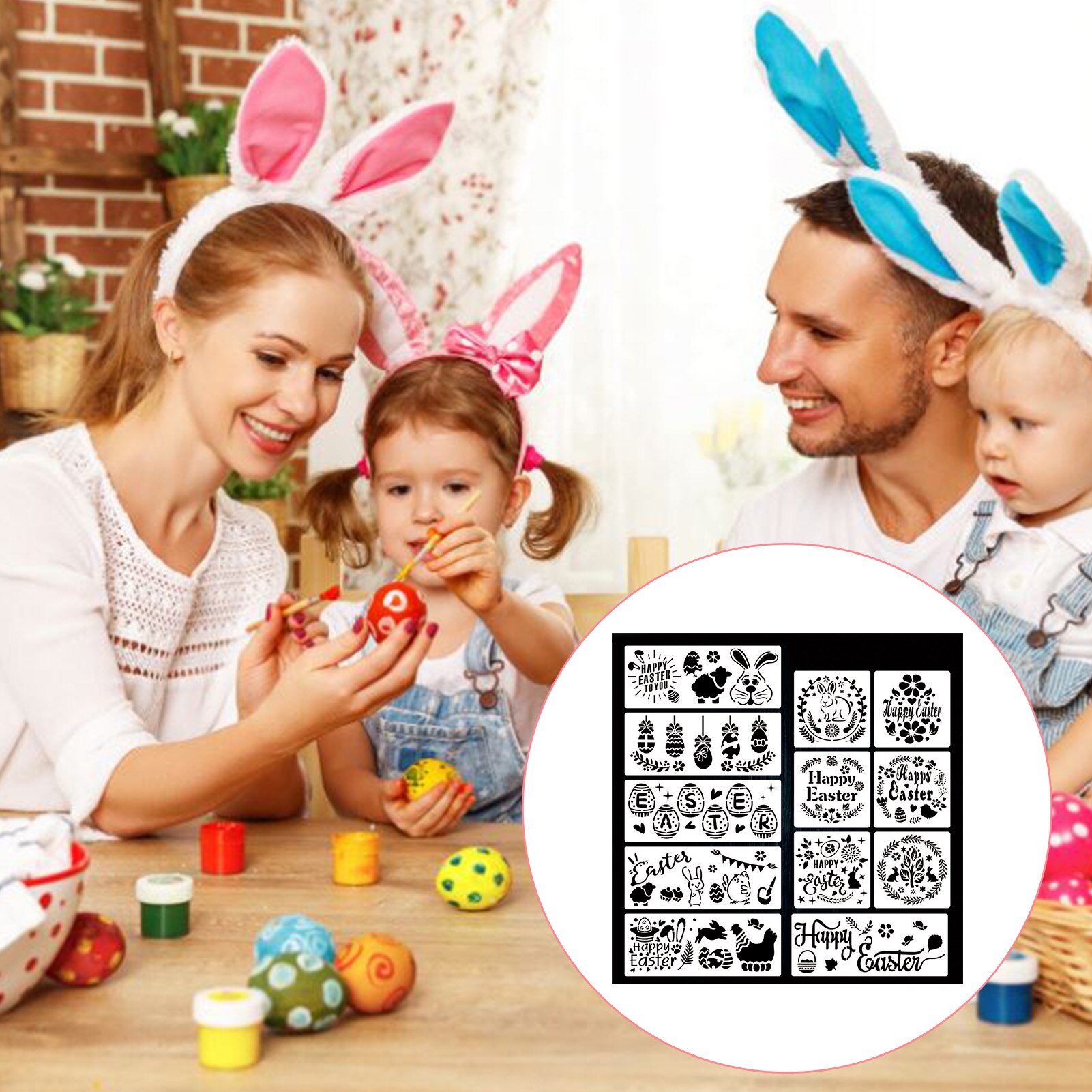 12 Sheets DIY Painting Templates Easter Theme Pain... – Grandado