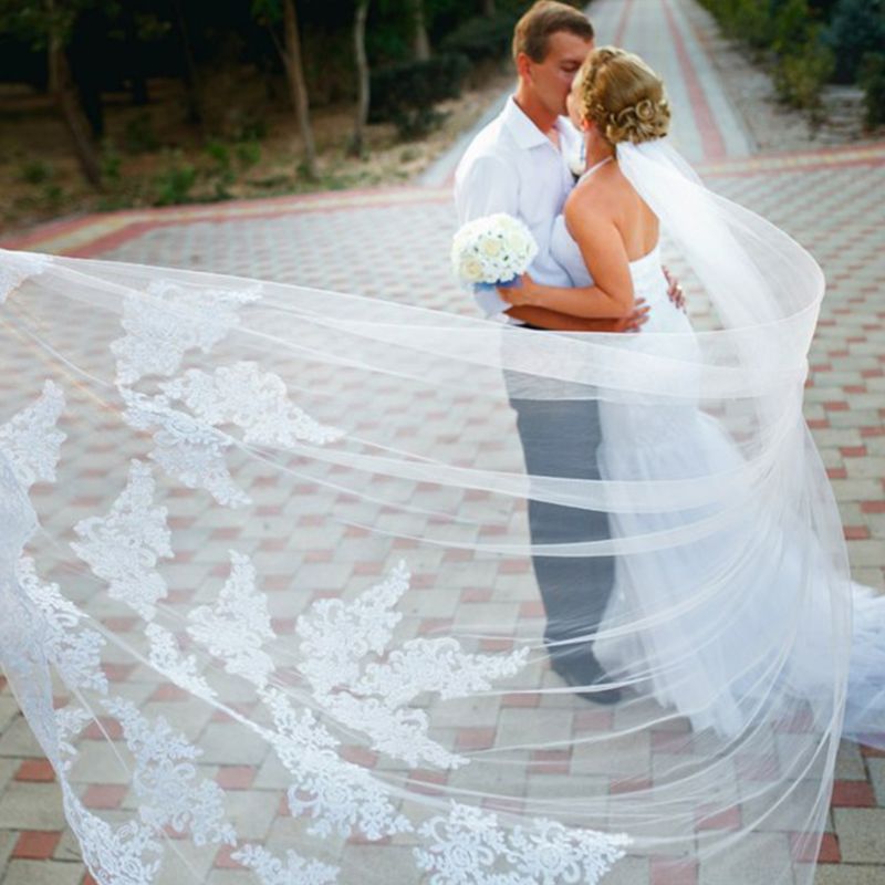 One-Layer Women Ultra-Long Trailing Wedding Veil R... – Vicedeal