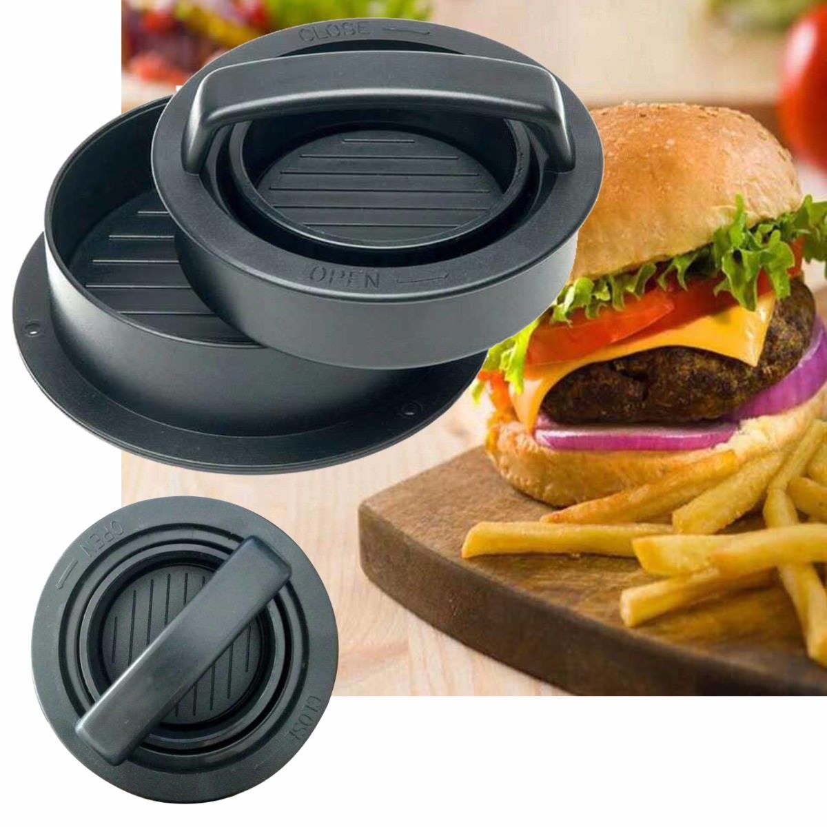 3-in-1 Stuffed Burger Press Hamburger Patty Maker ... – Grandado