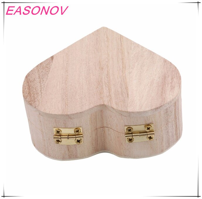 Heart Shape Wood Box Jewelry Box Wedding Makeup Co... – Grandado