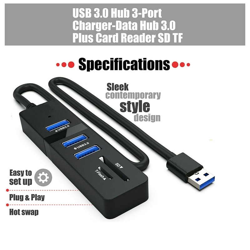 USB Hub 3.0 Multi USB 3.0 Hub USB Splitter hoch Ge... – Grandado