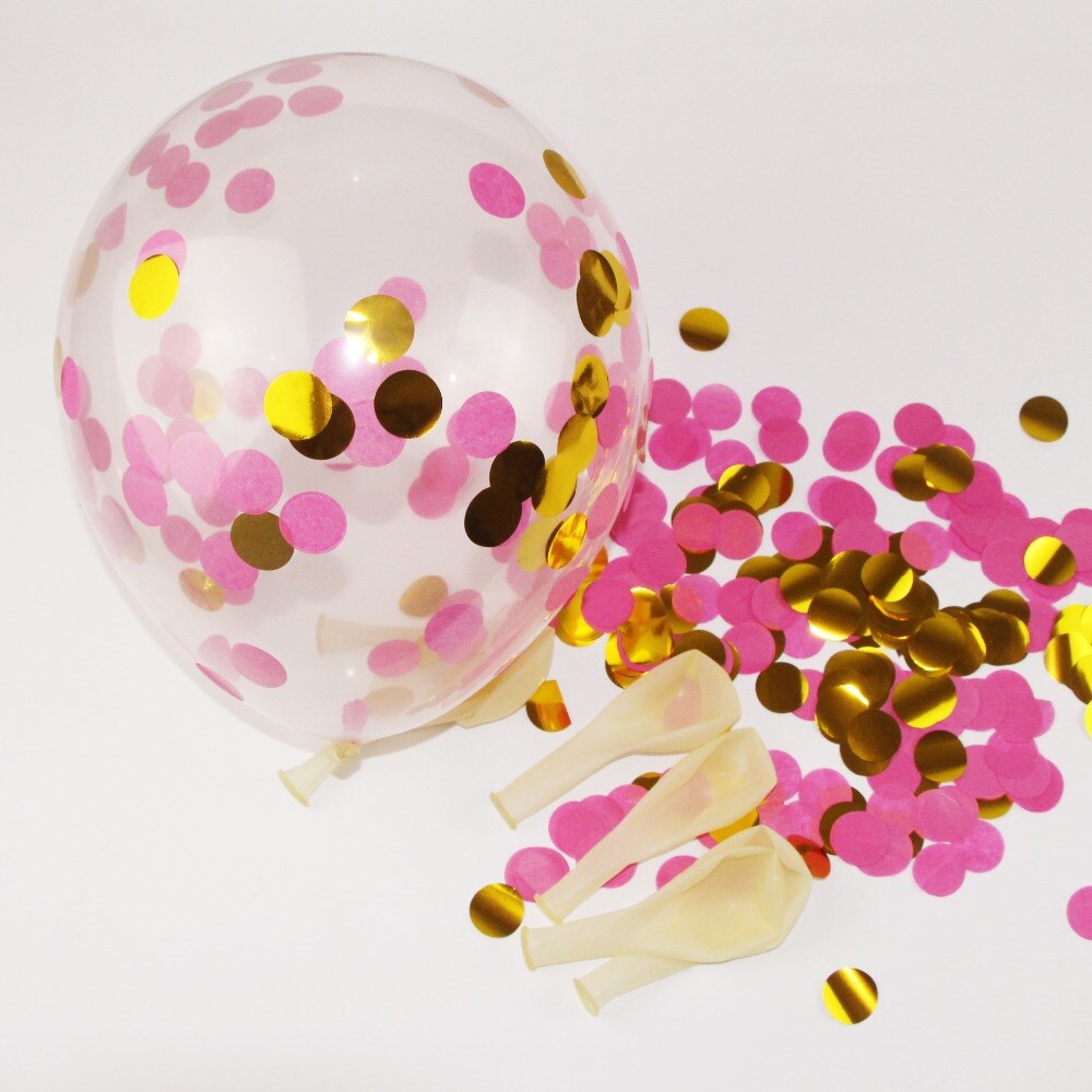 Pinky and Gold Party Round Confetti Balloon Sprink... – Grandado