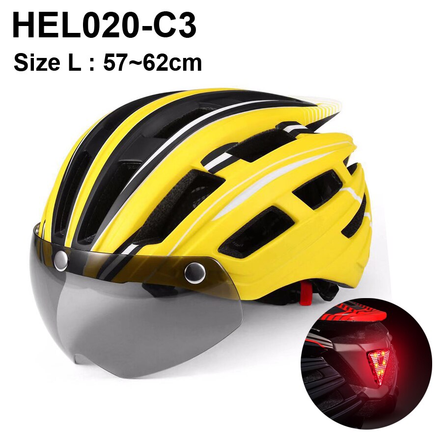 NEWBOLER Fahrrad Helm Mit LED Licht Goggle Radfahr... – Grandado