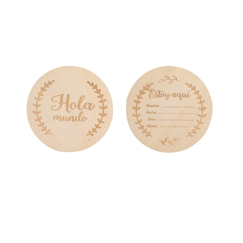 Bopoobo Baby Wooden Spanish French Milestone Card ... – Grandado