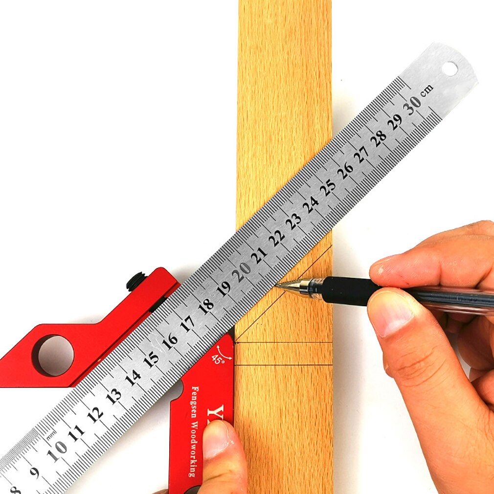 Red Woodworking Scriber Scale Measure Scribing Rul... – Vicedeal