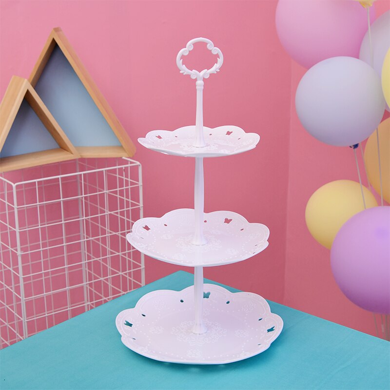 3 Tier Food Grade Plastic Fruit Dessert Plate Cake... – Vicedeal