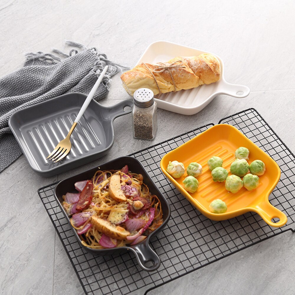 Square Grill Plate Non Stick Coating Resuable Dish... – Vicedeal