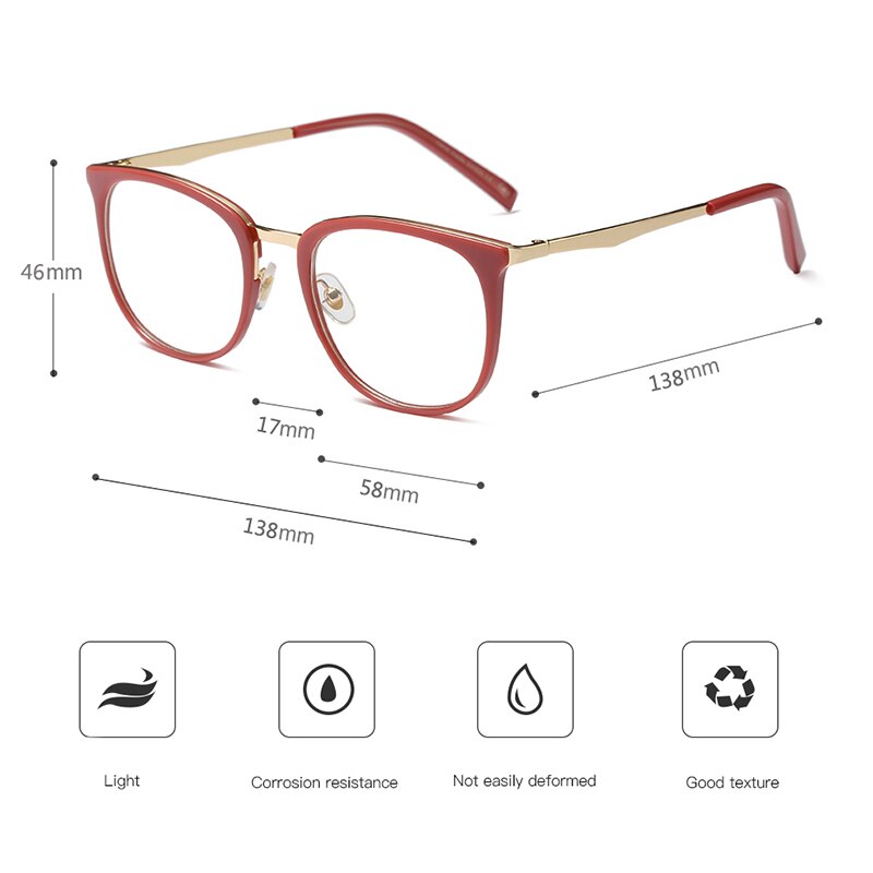 Transparent Square Glasses Frames For women White ... – Vicedeal