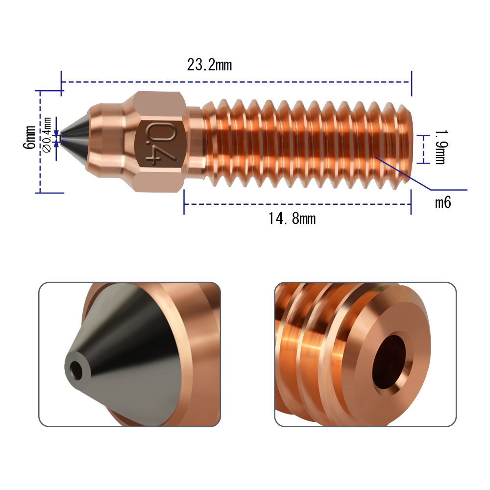 For Ender 3 V3 KE Nozzle Bimetal Chromium Zirconiu... – Vicedeal