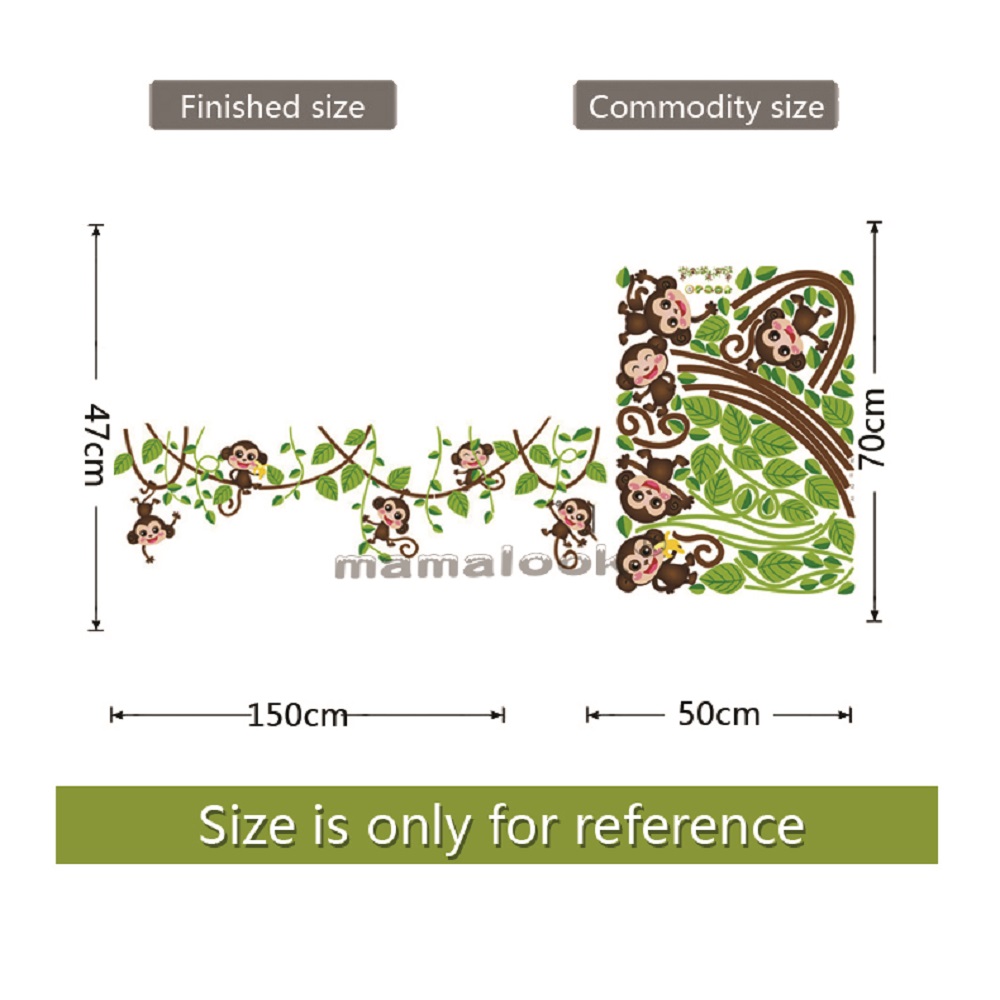 Cute Mini Monkeys Wall Stickers For Kids Room Art ... – Grandado