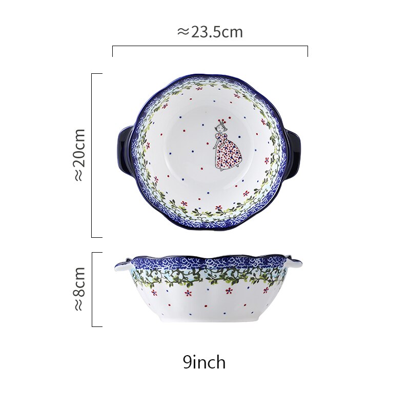 Polish Style Baking Pan Soup Bowl Double Ear Bowl ... – Grandado