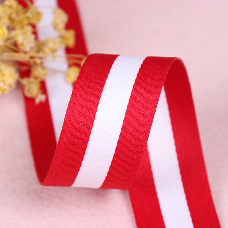 White and red polyester striped Grosgrain Ribbon D... – Vicedeal