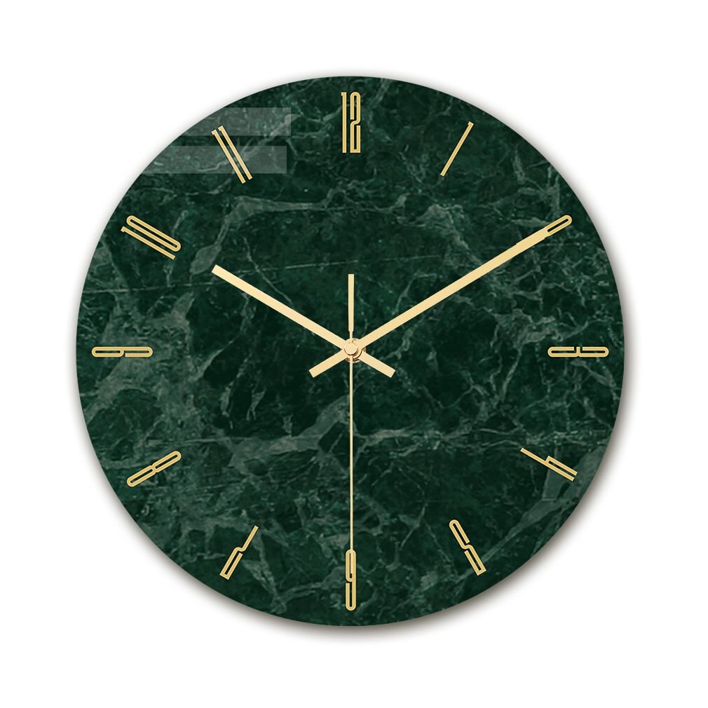 Modern light luxury wall clock marble texture cloc... – Grandado