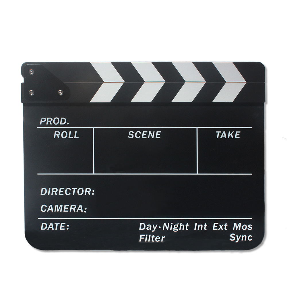 Acrylic Clapper Board English Black & White Clappe... – Grandado