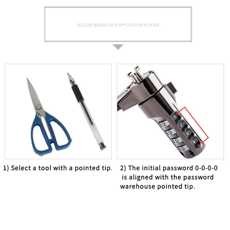 Laptop Lock Combination Lock Computer Lock Passwor... – Vicedeal
