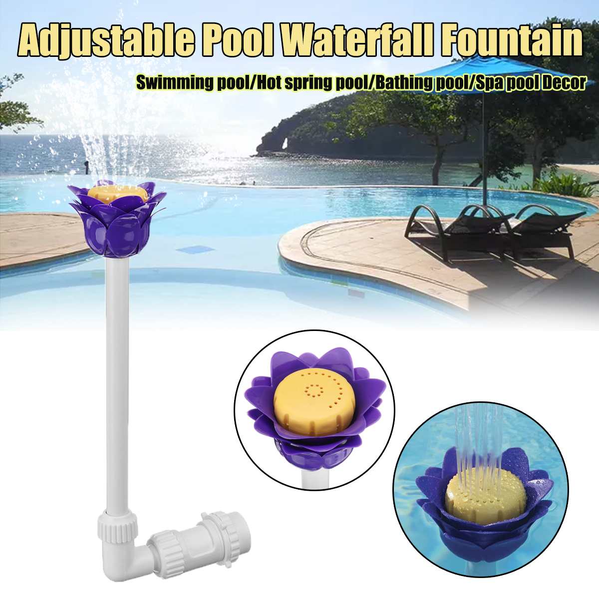 Swimming Pool Waterfall Fountain Rack Swimming Poo... – Grandado