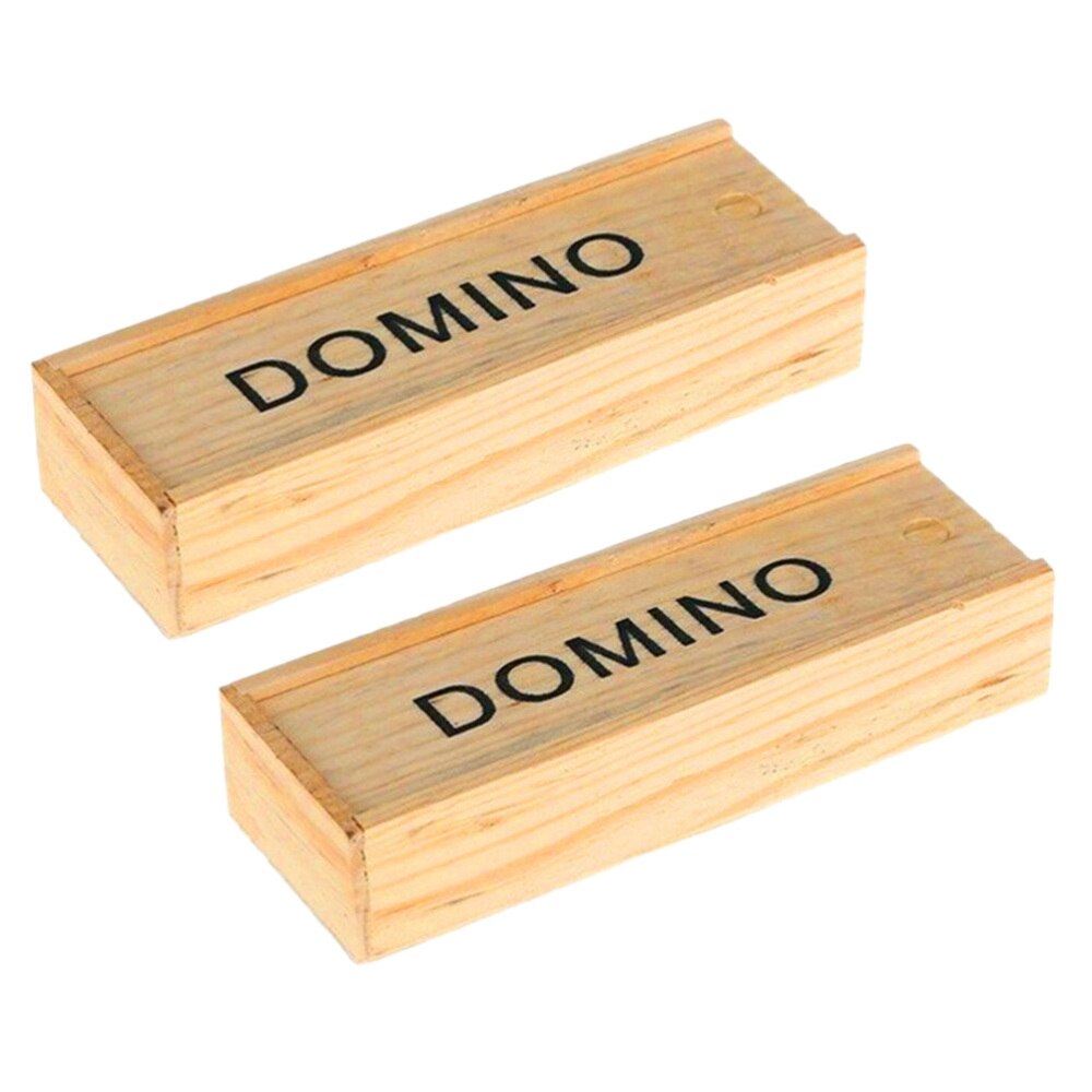 2 Sets Zwarte Houten Domino Blokken Set Stapelen B... – Vicedeal