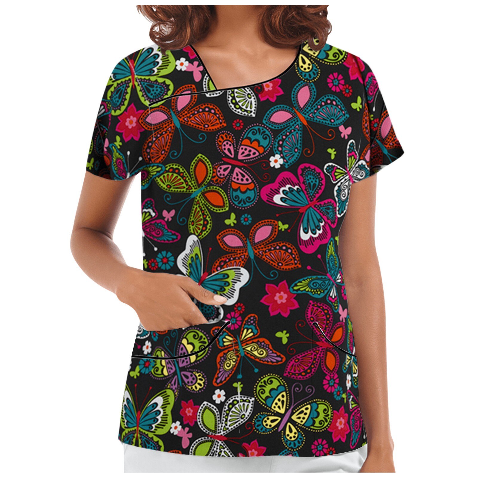 Women Nurse Uniform Plus Size Summer Short Sleeve ... – Grandado